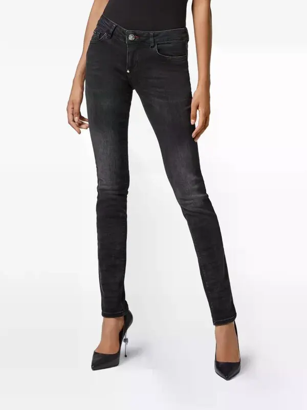 Philipp Plein Slim-fit High-waist Jeans - Black
