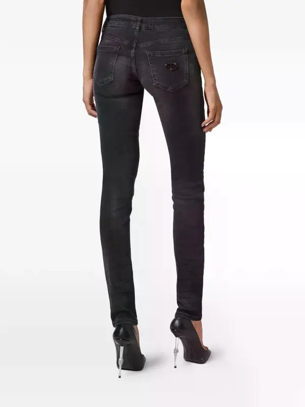 Philipp Plein Slim-fit High-waist Jeans - Black