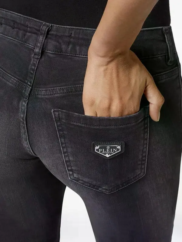 Philipp Plein Slim-fit High-waist Jeans - Black