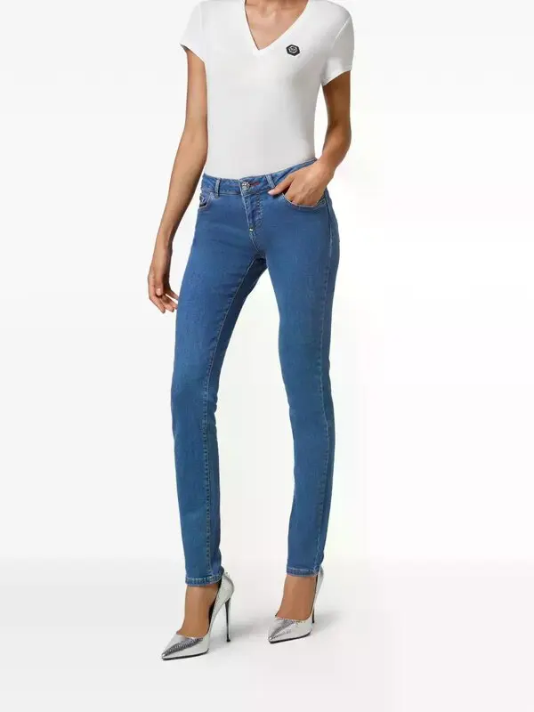 Philipp Plein Logo Plaque Slim-fit Denim Jeans