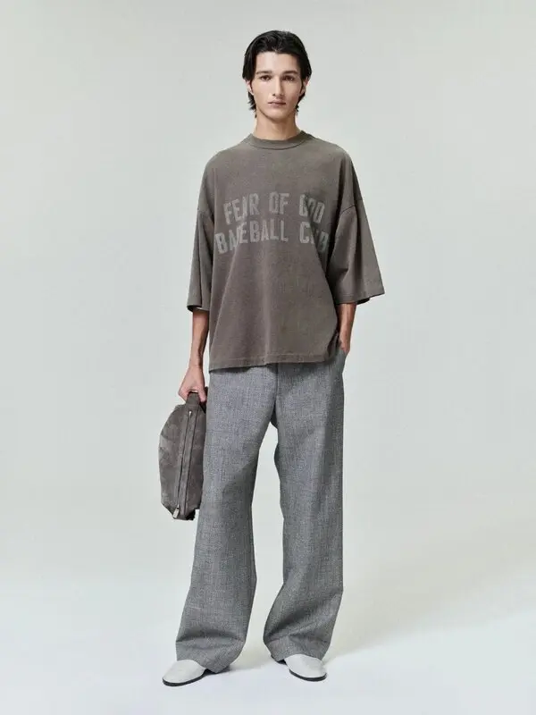 Fear Of God Wool Wide-leg Trousers - Grey
