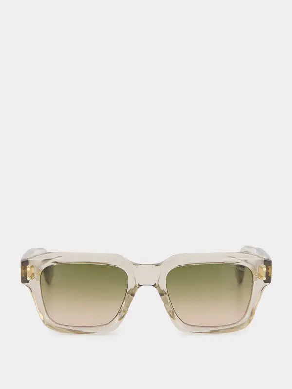 CUTLER AND GROSS Sand Crystal Square Sunglasses - Beige