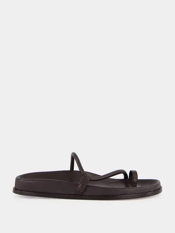 EMME PARSONS Black Nappa Leather Bari Sandals - Brown