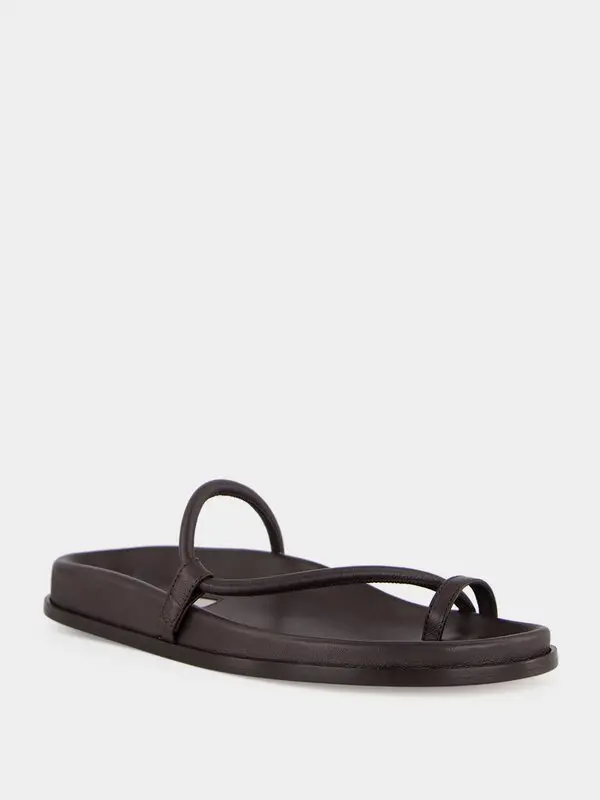EMME PARSONS Black Nappa Leather Bari Sandals - Brown