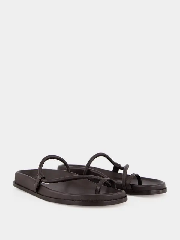 EMME PARSONS Black Nappa Leather Bari Sandals - Brown