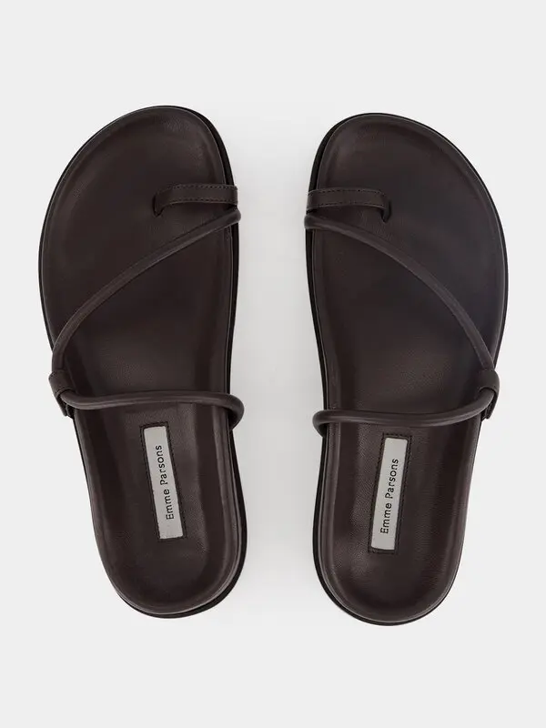 EMME PARSONS Black Nappa Leather Bari Sandals - Brown