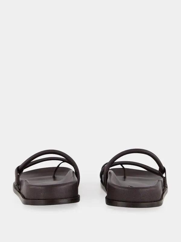 EMME PARSONS Black Nappa Leather Bari Sandals - Brown