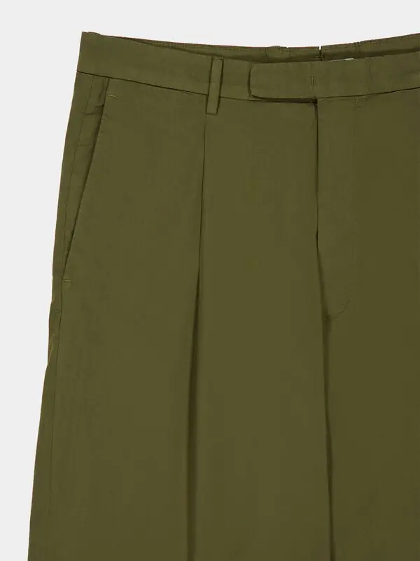 Boglioli Khaki Cotton Bermuda Shorts - Green