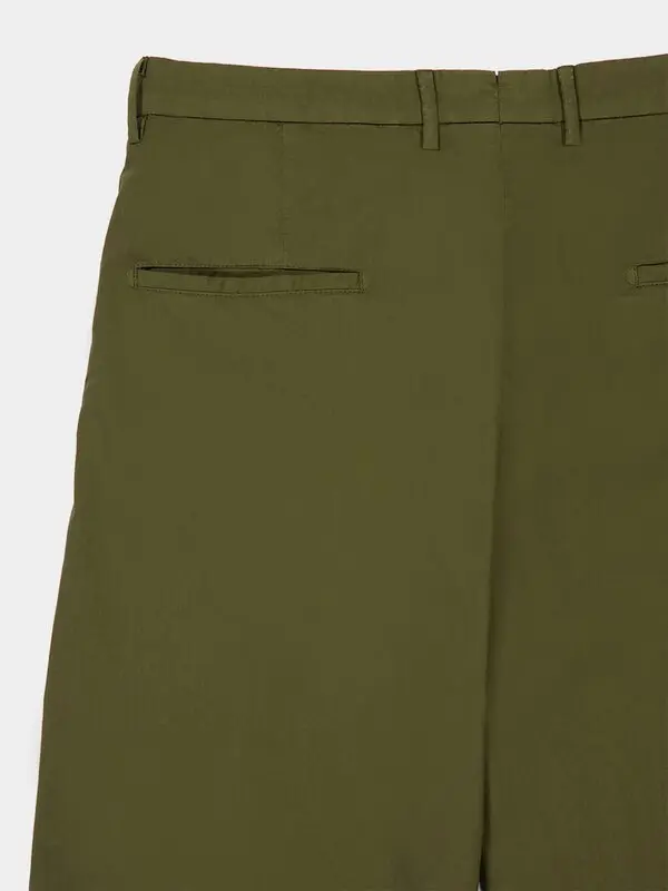 Boglioli Khaki Cotton Bermuda Shorts - Green