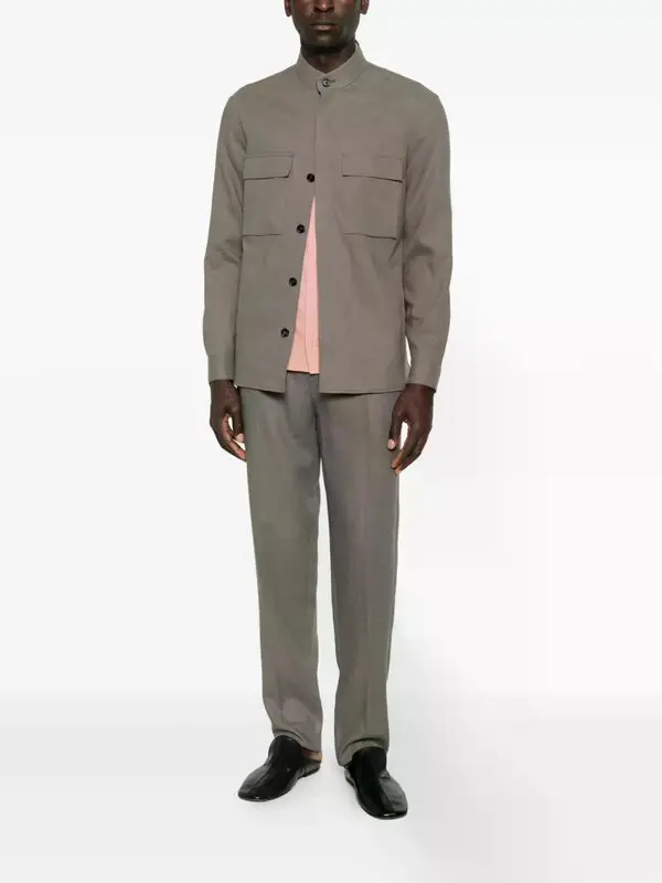 Zegna Tailored Trousers With Pressed Crease - Grey