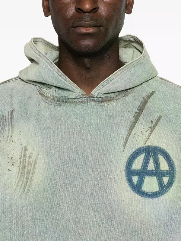 ACUPUNCTURE 1993 Distressed Effect Logo Patch Hoodie