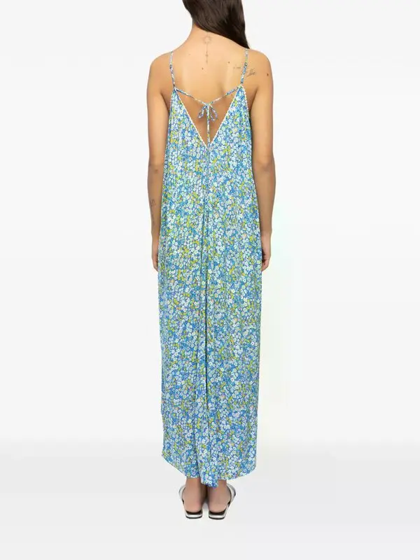 Zadig&Voltaire Ristym Floral Print Maxi Dress - Blue