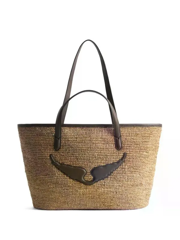 Zadig&Voltaire Wings Raffia Tote Bag - Brown