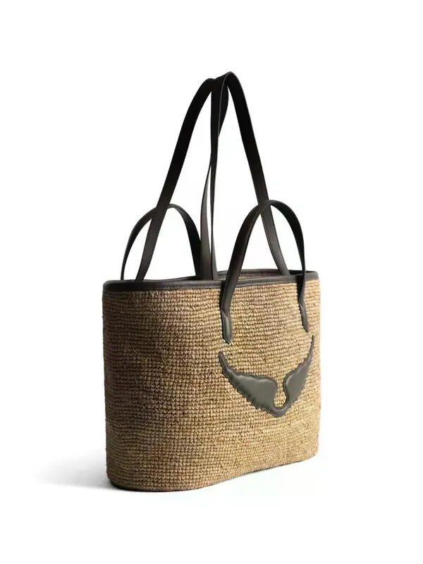 Zadig&Voltaire Wings Raffia Tote Bag - Brown