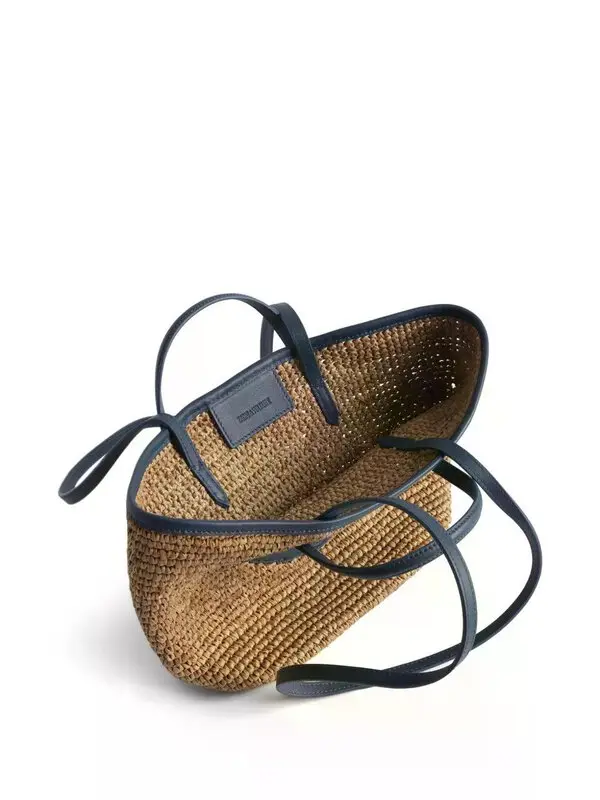 Zadig&Voltaire Mini Wings Raffia Tote Bag - Neutrals