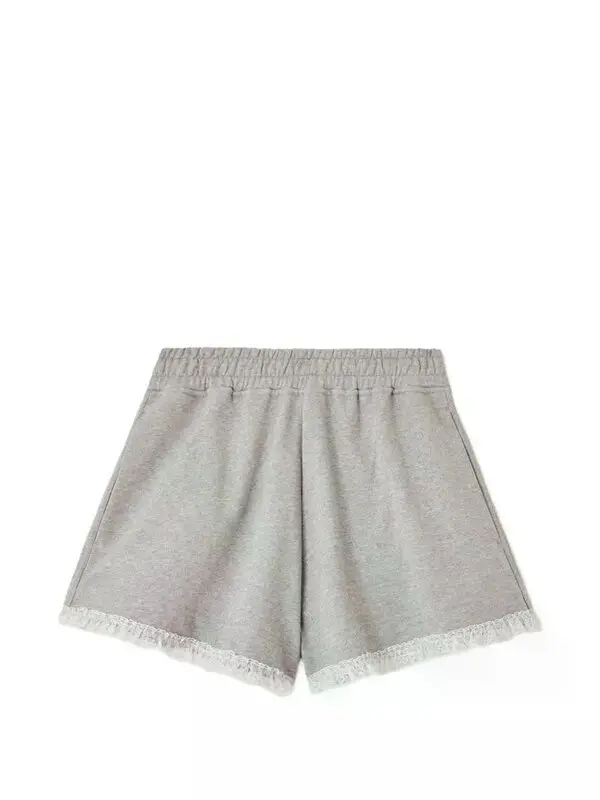GANNI Lace-trim Jersey Shorts - Grey