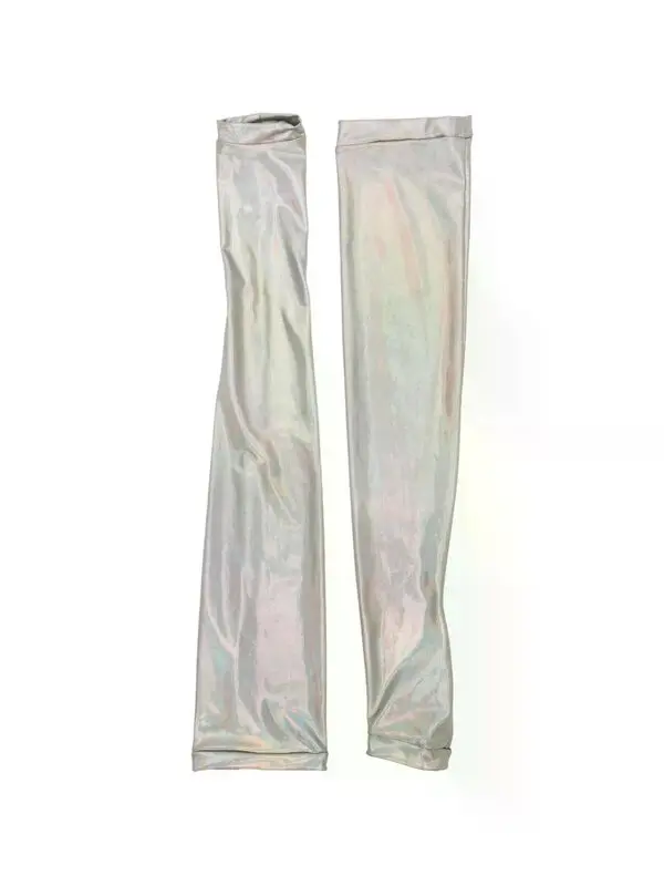 MITILIANE COUTURE Holographic Fingerless Gloves - Silver