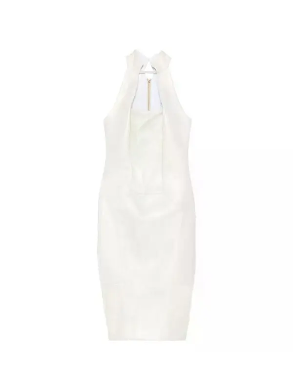 MITILIANE COUTURE Halterneck Cut-out Leather Midi Dress