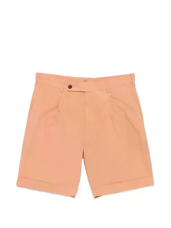 BERWICH Pleated Shorts With Turn-up Cuffs - Orange