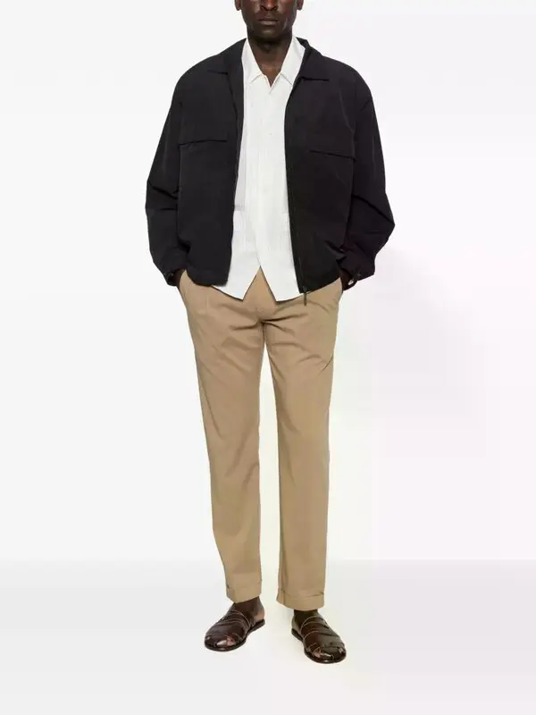 BERWICH Pleated Trousers With Button And Zip Fastening