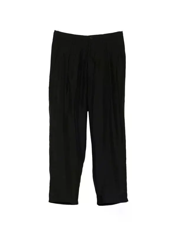 Yohji Yamamoto Silk Tucked Trousers
