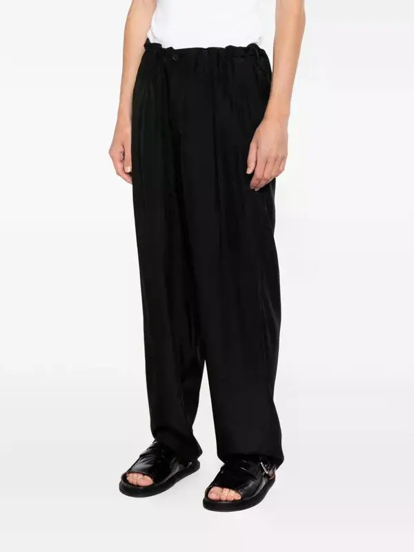 Yohji Yamamoto Silk Tucked Trousers
