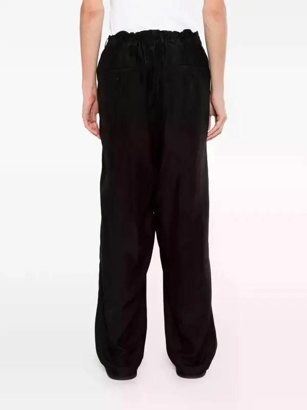 Yohji Yamamoto Silk Tucked Trousers