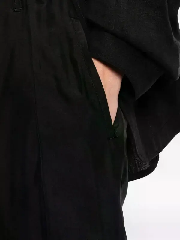 Yohji Yamamoto Silk Tucked Trousers