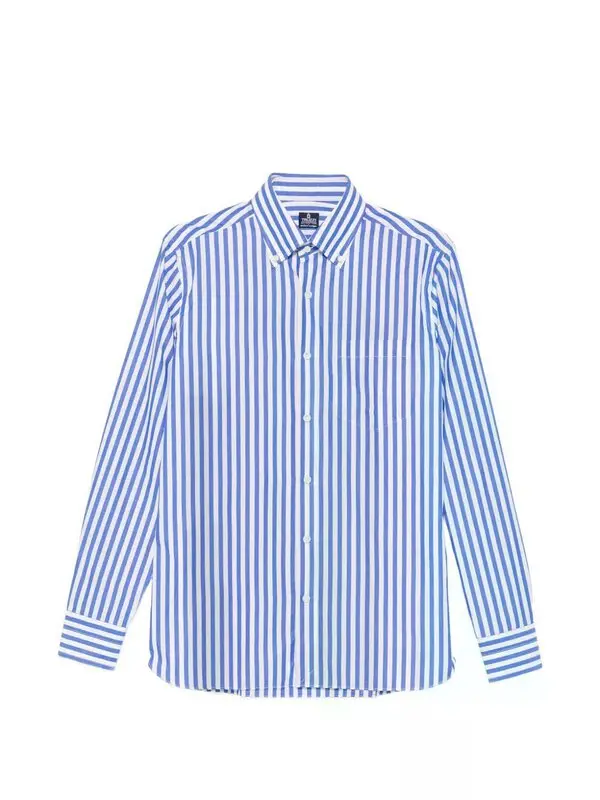 TRUZZI Vertical-stripe Button-down Shirt - Blue