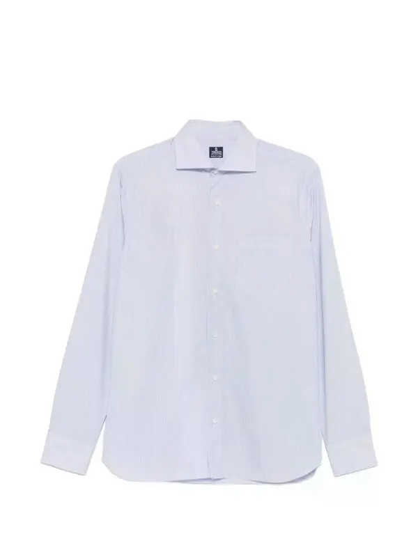 TRUZZI Pinstripe-pattern Chest-pocket Shirt