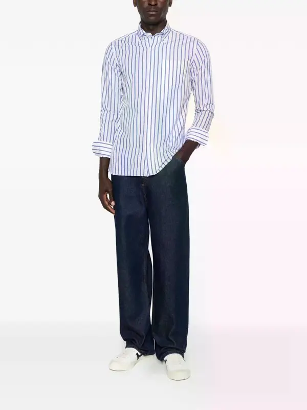 TRUZZI Vertical-stripe Button-down Shirt - White