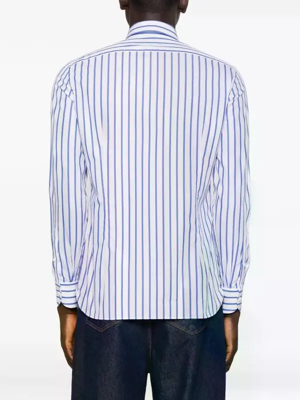 TRUZZI Vertical-stripe Button-down Shirt - White
