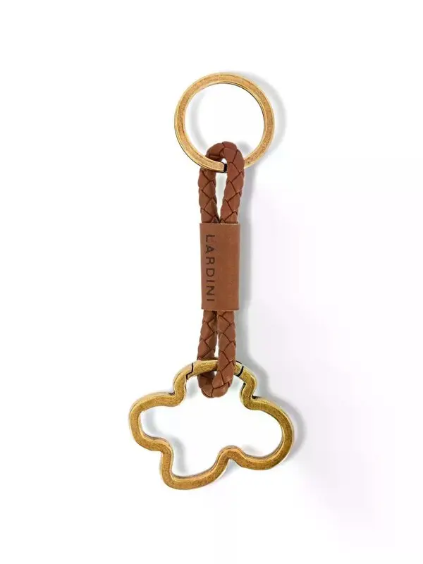 LARDINI Flower-shaped Braided Key Ring - Neutrals