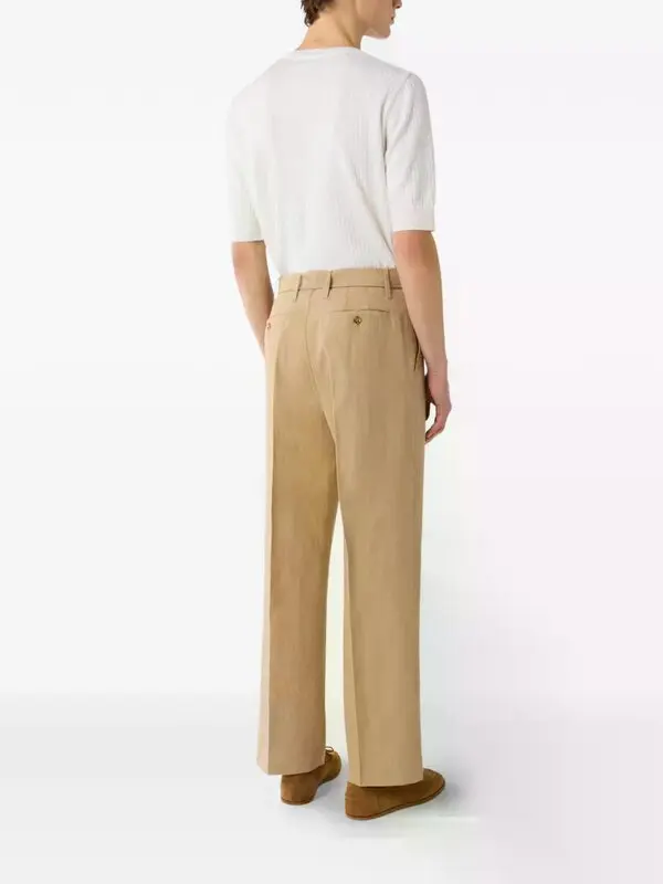 LARDINI Belted Flat-front Trousers