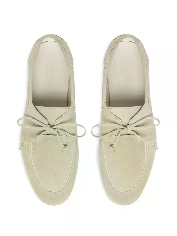 LARDINI Suede Lace-up Boat Shoes