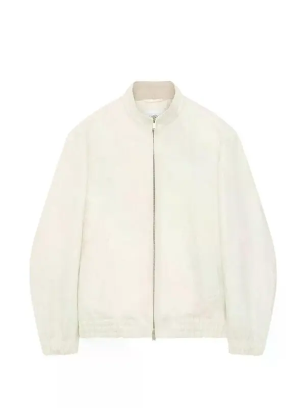 LARDINI Textured Linen Zip-up Jacket