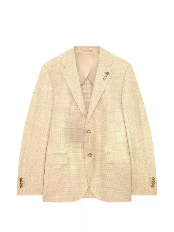 LARDINI Single-breasted Patterned Blazer - Neutrals