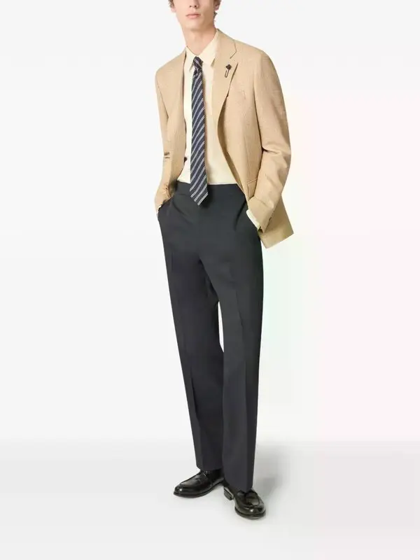 LARDINI Single-breasted Patterned Blazer - Neutrals