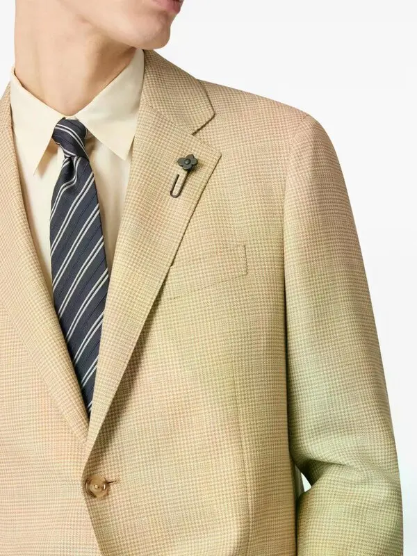 LARDINI Single-breasted Patterned Blazer - Neutrals