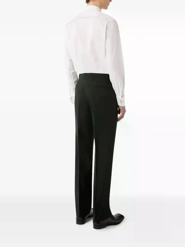 LARDINI Flat-front Wool-mohair Trousers
