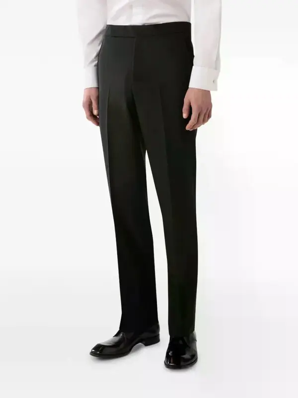 LARDINI Flat-front Wool-mohair Trousers