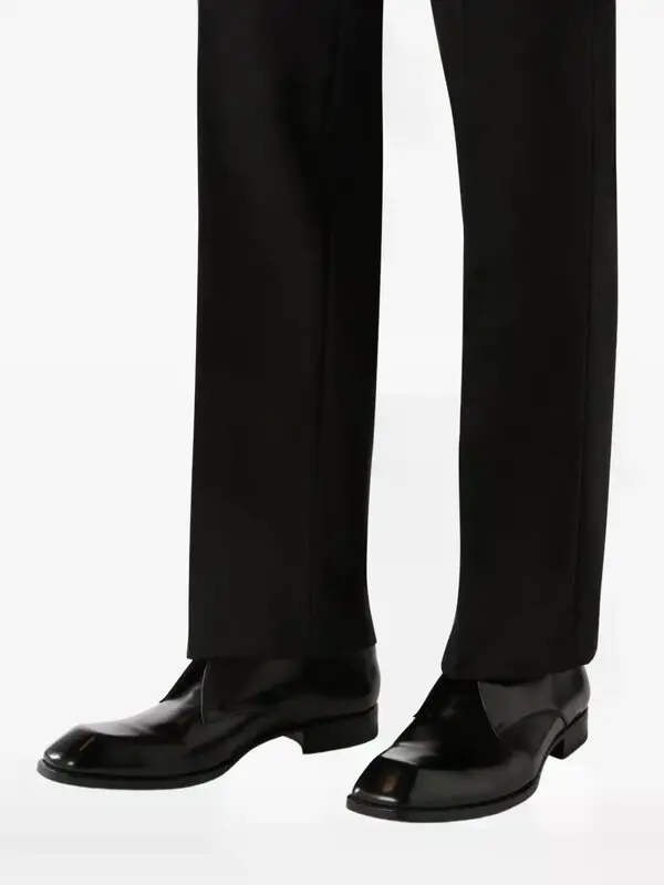 LARDINI Square-toe Leather Derby Shoes