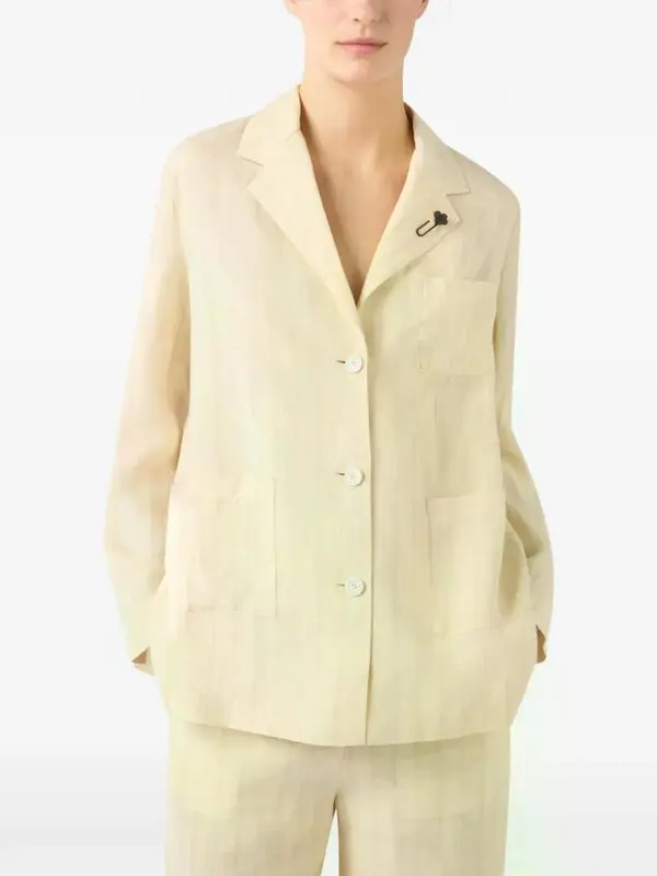 LARDINI Striped Linen Blazer