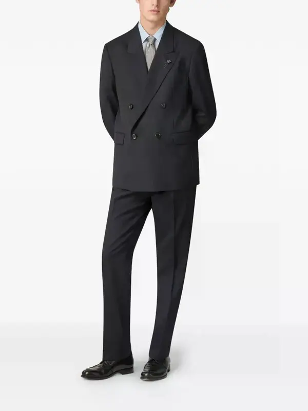 LARDINI Double-breasted Herringbone Suit - Blue