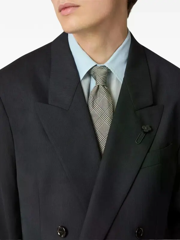 LARDINI Double-breasted Herringbone Suit - Blue