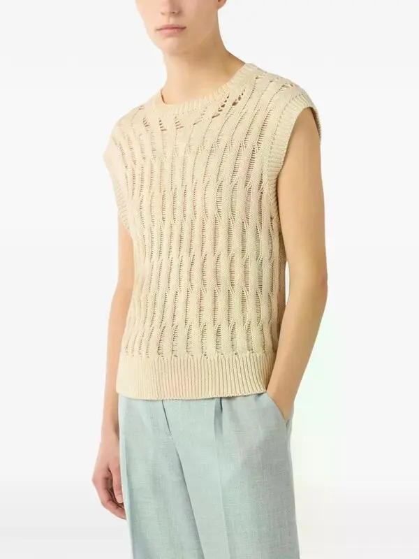 LARDINI Open-knit Cotton Vest
