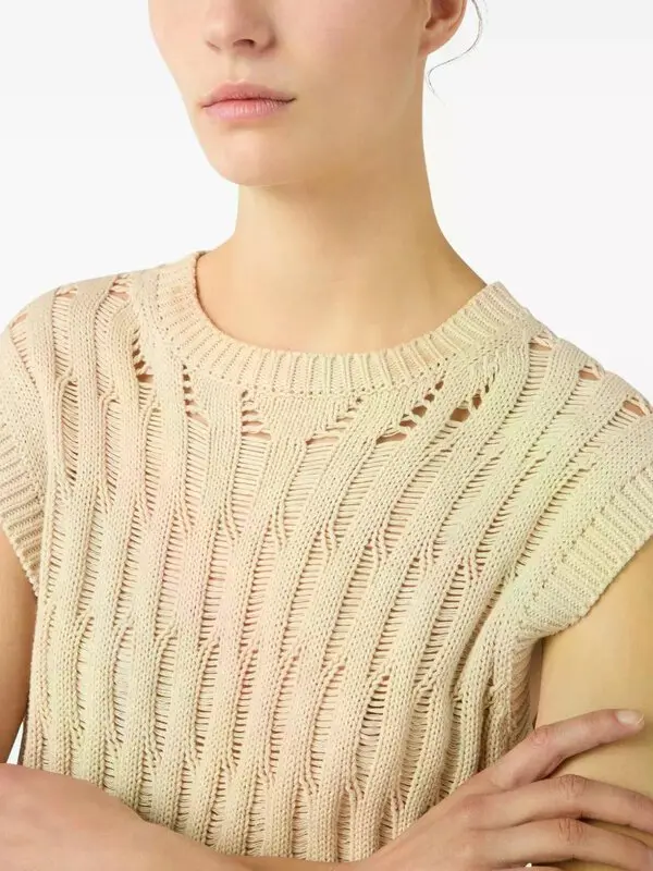 LARDINI Open-knit Cotton Vest