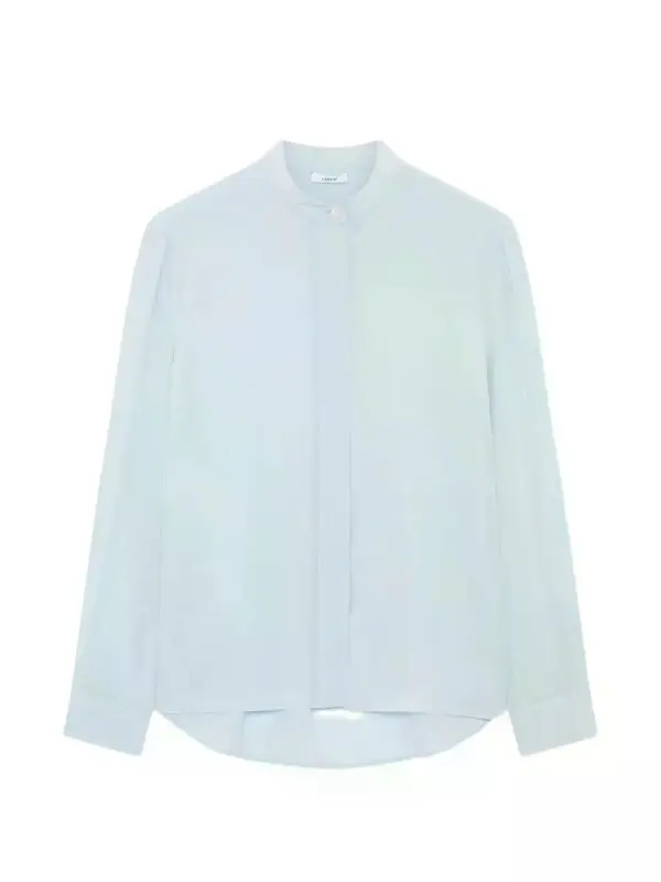 LARDINI Mandarin Collar Silk Shirt
