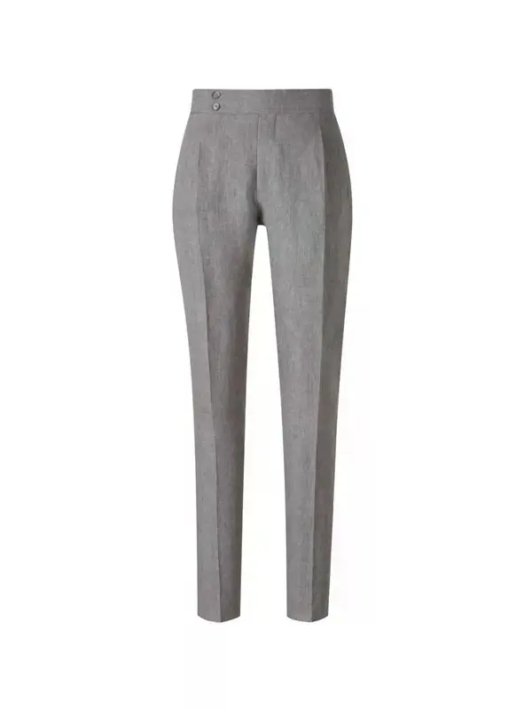 Scabal Linen Slub Textured Pleated Trousers
