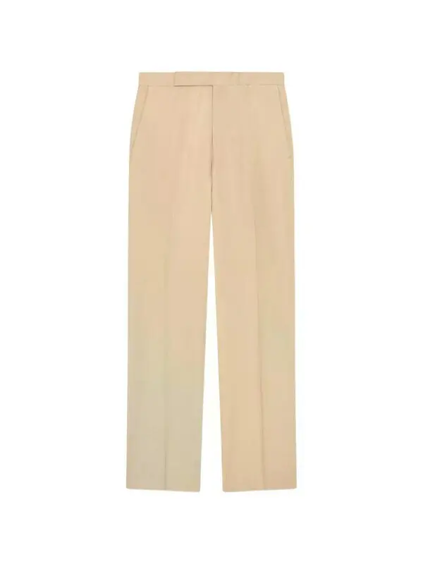 LARDINI Flat-front Trousers With Slub Texture